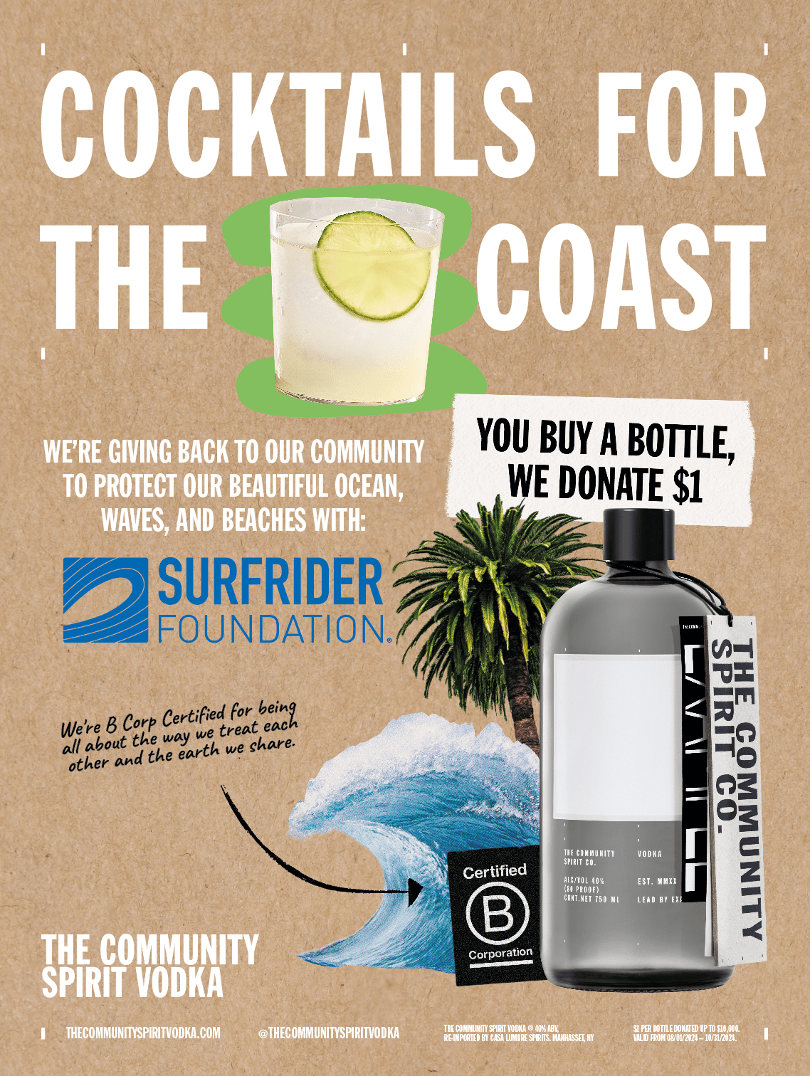 The Community Spirit Vodka Partners With The Surfrider Foundation To ...